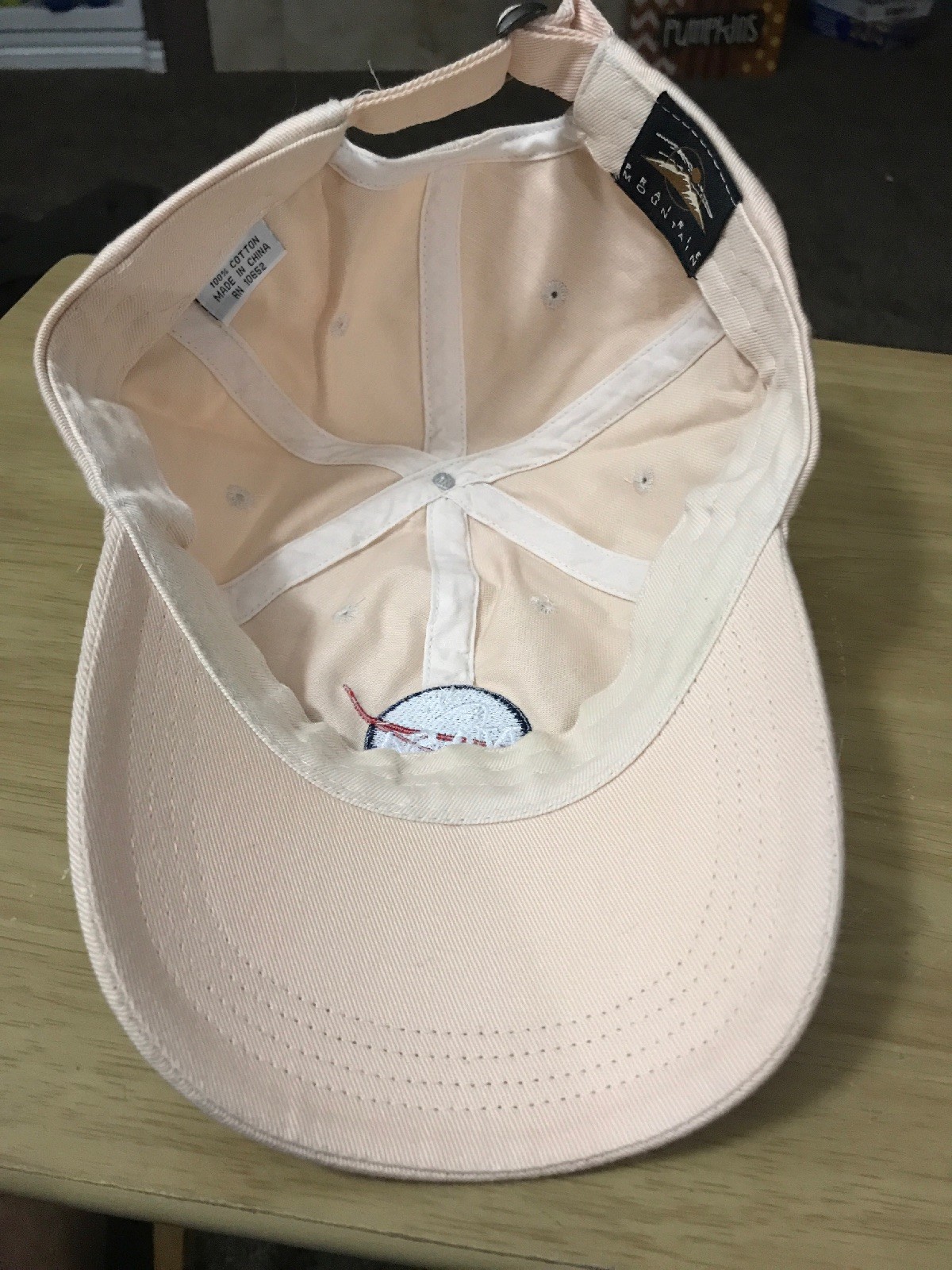 NASA Space Shuttle Light Peach Creme Baseball Cap Hat - Gem