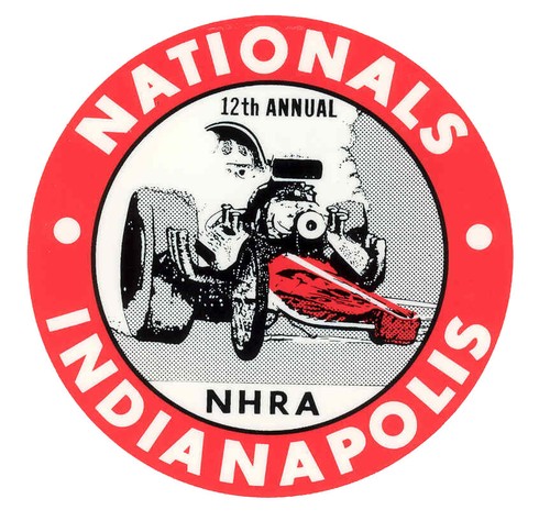 VINTAGE NHRA 12th annual Indy Nationals drag racing funny Hot Rod decal ...