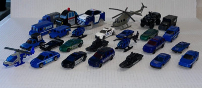 27 Diecast & Plastic Toys, POLICE VEHICLES, Lot (Cars-Trucks-Boats ...