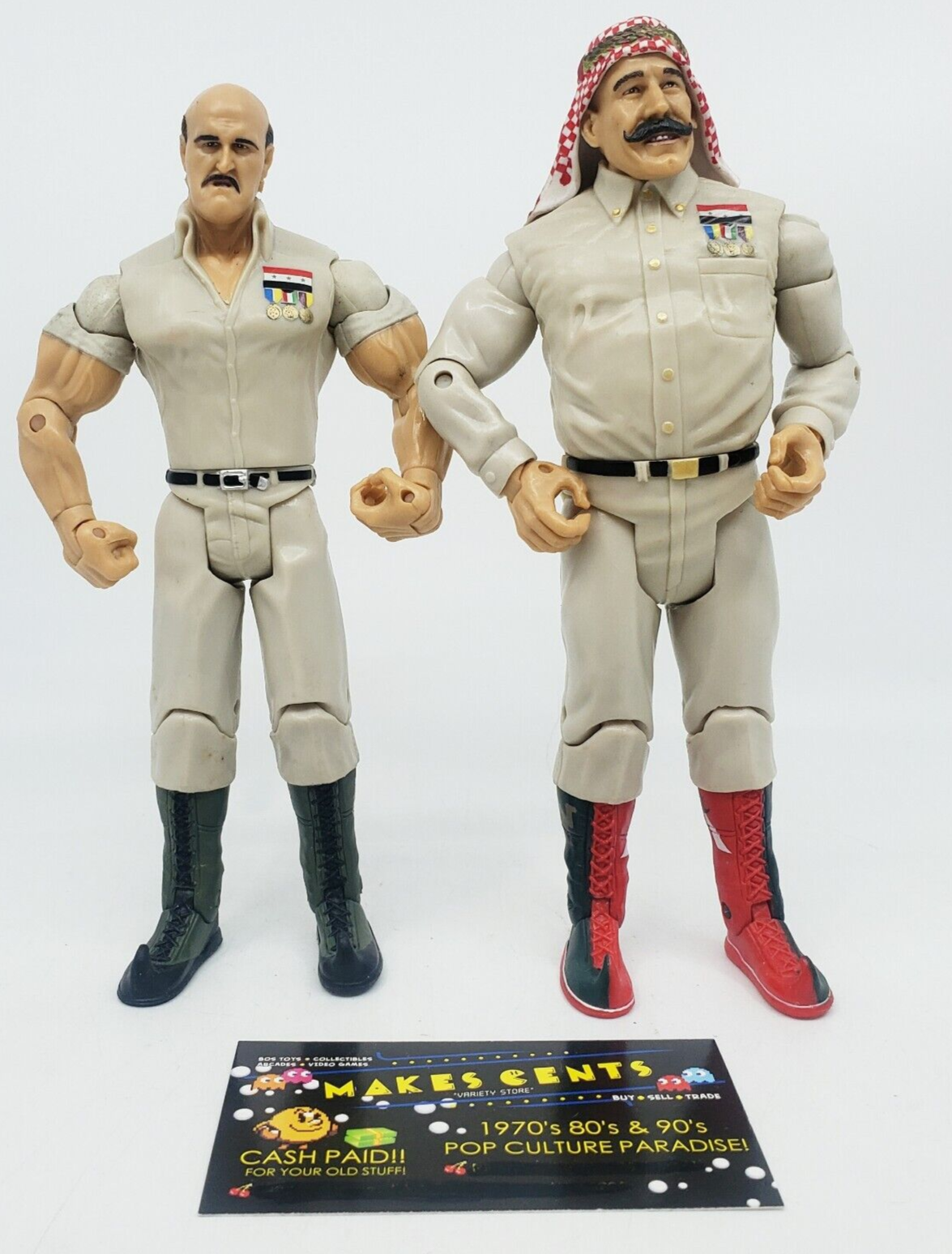 WWE Jakks Sgt Slaughter & Colonel Mustafa (Iron Sheik) - 2 Action ...