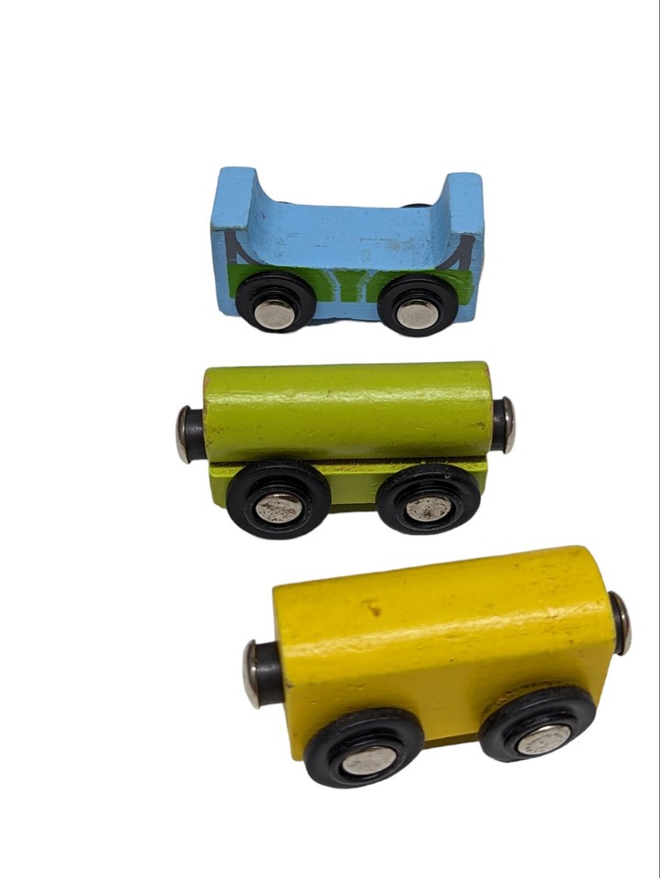 Vtg 80s BRIO Wood Magnetic Train Car Lot Wooden Toys Parts | eBay