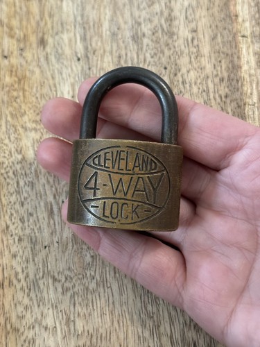 Vintage Antique Old Cleveland 4 Way Padlock No Key | eBay