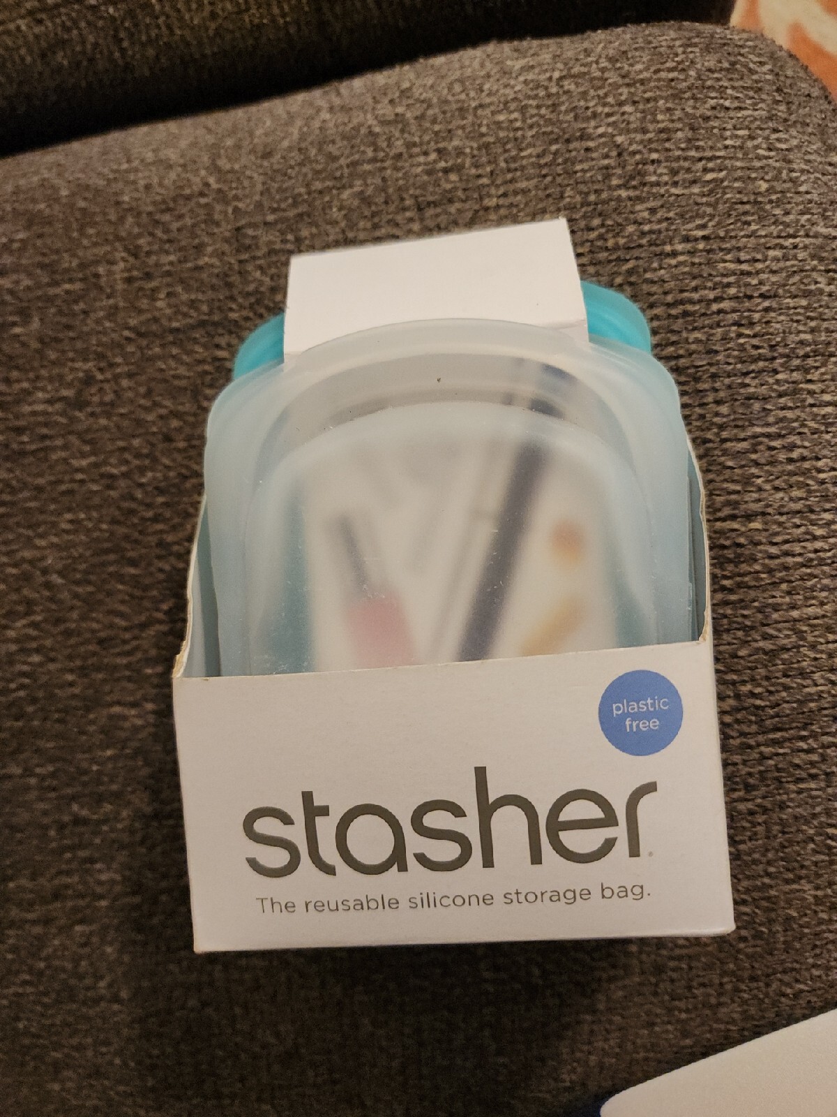 Stasher Reusable Silicone Pocket 2 PK Clear & Aqua for sale online | eBay