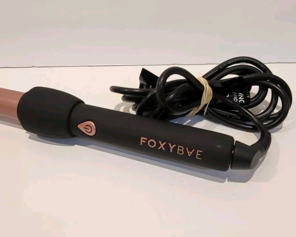 FoxyBae Curling Wand Fan Fab Fit Professional Pink Rose Hair Iron Black ...