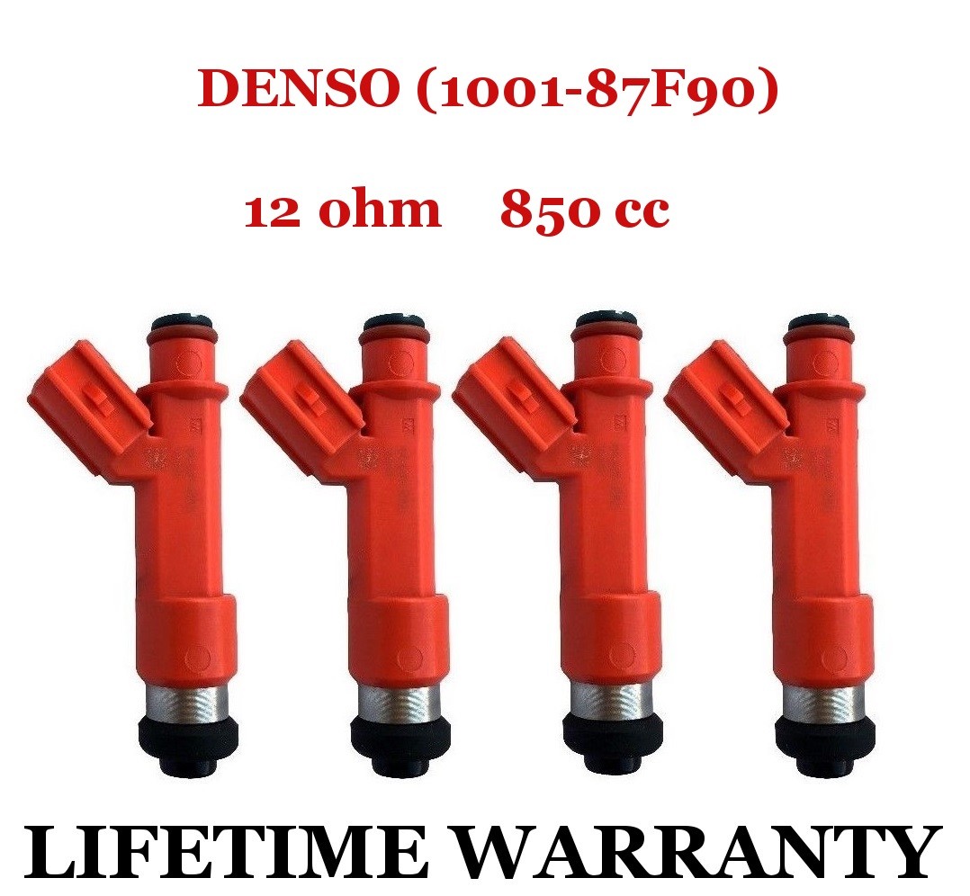 Set of 4 Denso 1001-87F90 850cc Fuel Injectors 1ZZ 2ZZ Toyota Celica ...
