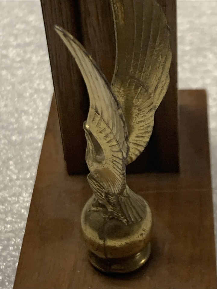 2 small vintage Trophies metal trophy cup & Eagle topper w/ wood base ...