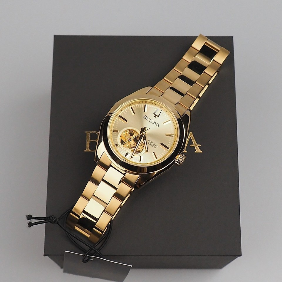 Bulova Classic Surveyor 97A182 Gold Tone Stainless Steel Men's ...