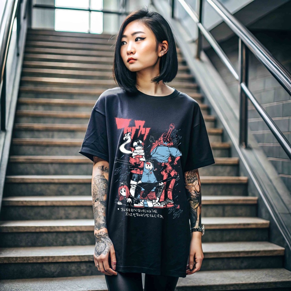 FLCL Haruko Fooly Cooly T-Shirt Anime Haruko T-Shirt Haruhara Gainax ...