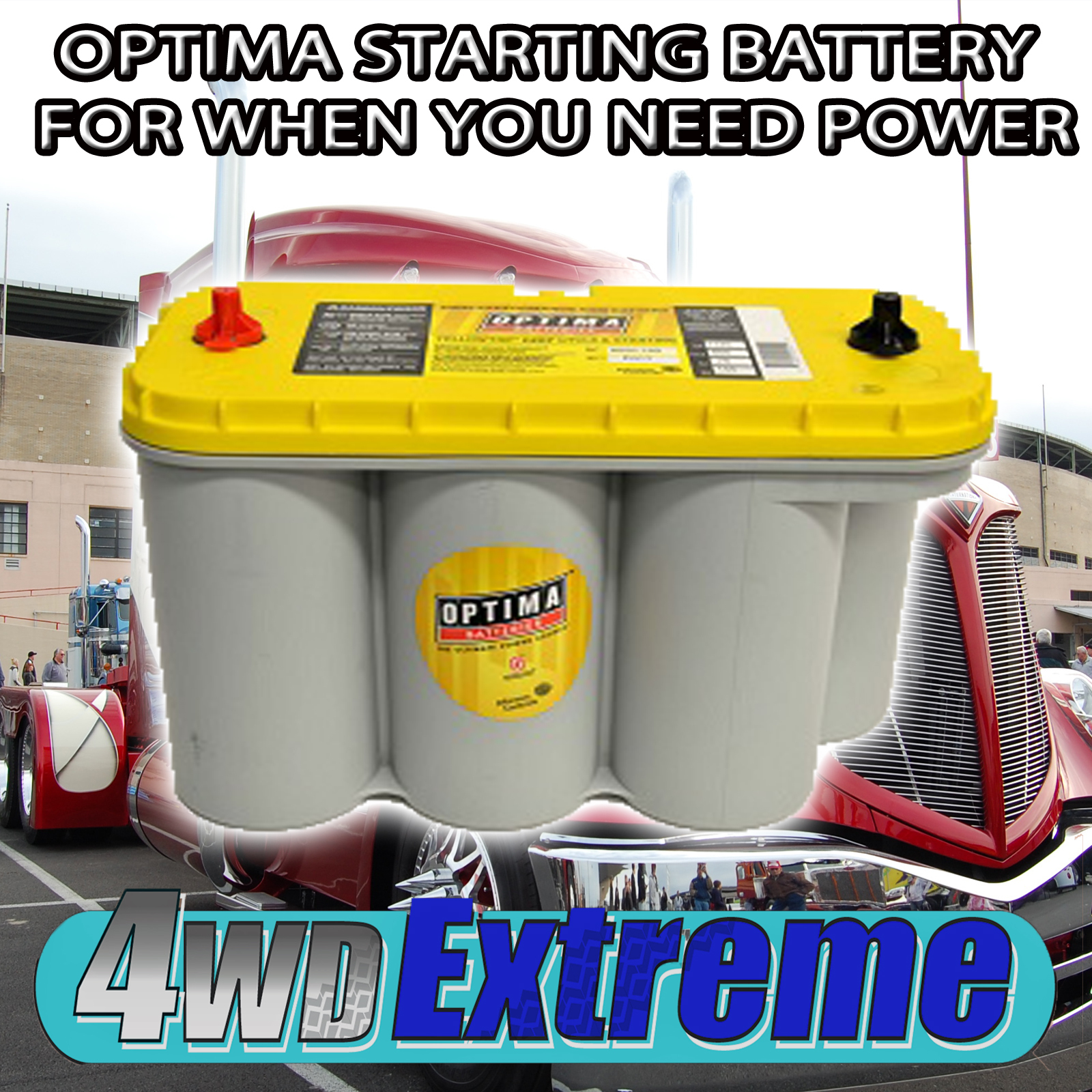 OPTIMA YELLOW TOP D31T BATTERY 12 VOLT AGM 900CCA DEEP CYCLE TRUCK ...