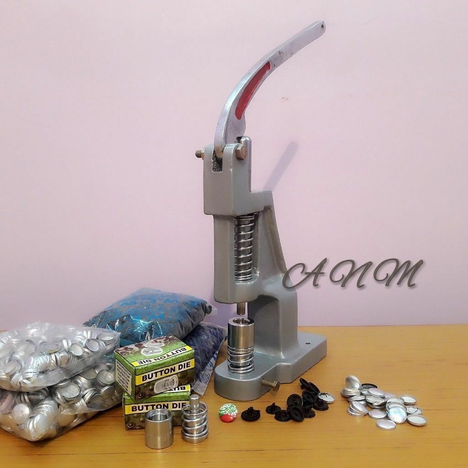 Hand Press Machine Fabric Cover Button With Two Dies and Free Button ...