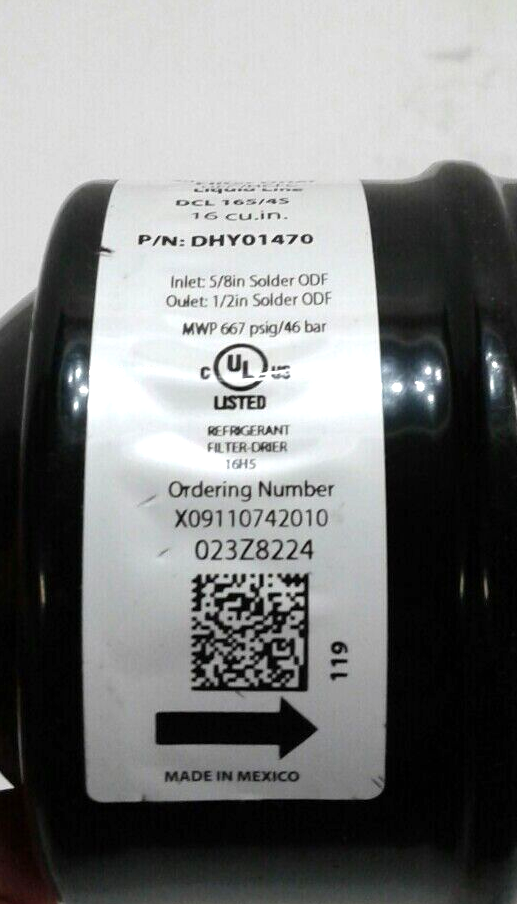 Danfoss+Service+First+OEM+Filter+Drier+HFC%2FHCFC+Liquid+Line+DCL+165 ...