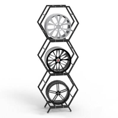 Hexagonal wheel display stand with three frames and one bottom | eBay