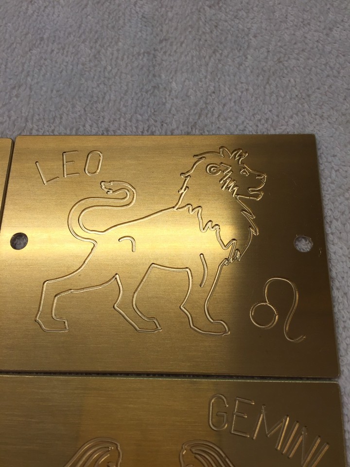 12 SIGNS OF THE ZODIAC MASTER TEMPLATES SOLID BRASS FOR NEW HERMES ...