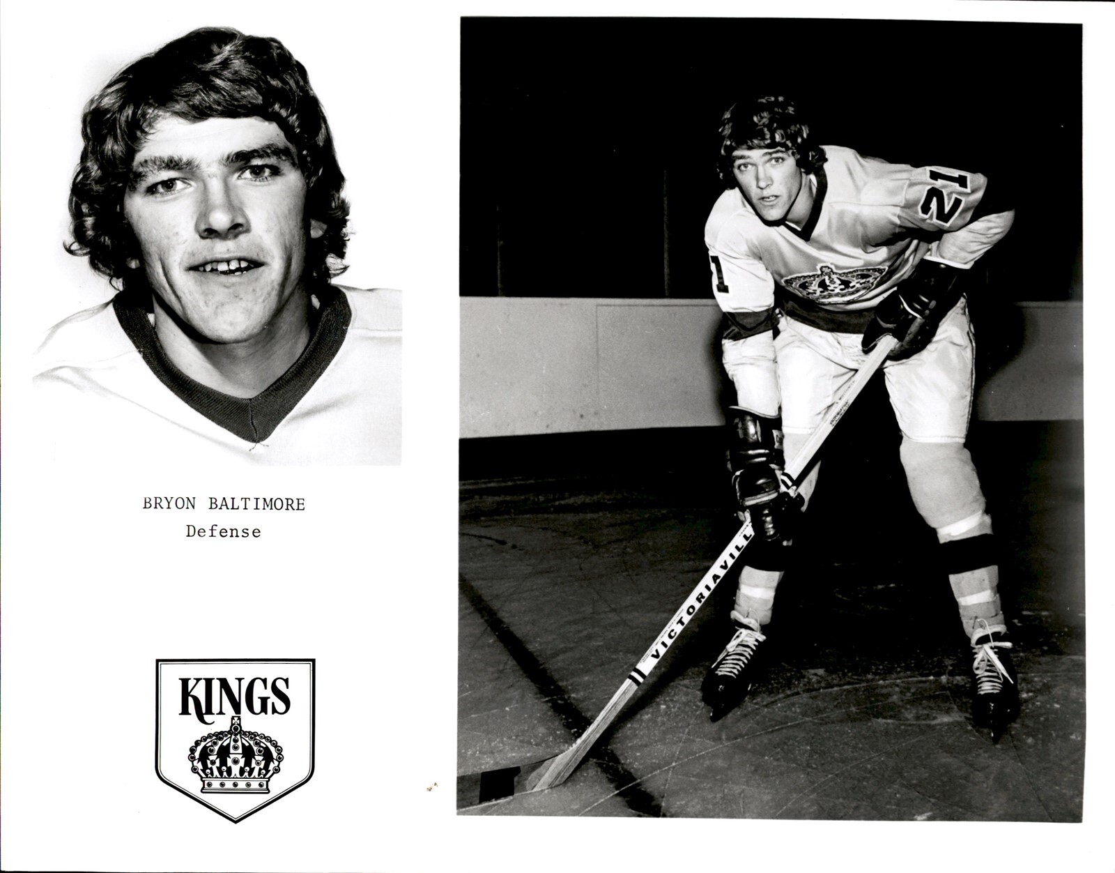 PF15 Original Photo BRYON BALTIMORE 1972-74 SPRINGFIELD KINGS AHL ...