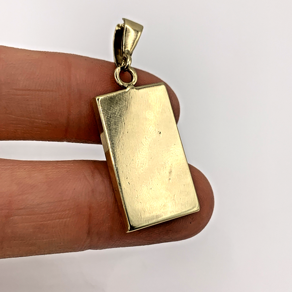 9 ct Gold Ingot Pendant 9ct 375 Yellow Gold | eBay UK