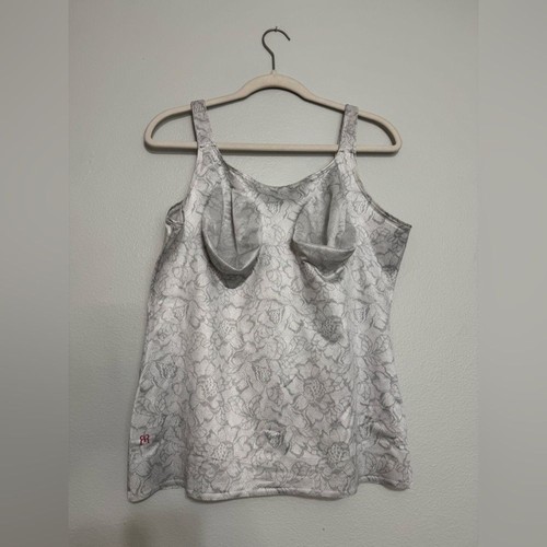 Ruby Ribbon Cami Camisole Tank Style 3022 in White Gray Lace Print size ...