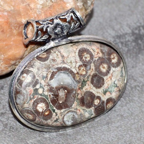 Chunky Viper Skin Jasper 925 Silver Plated Handmade Pendant 1.5" AU ...
