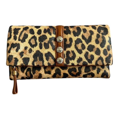 NEW Brighton Nolita Catwalk Shimmer Large Wallet Leopard Print Leather ...