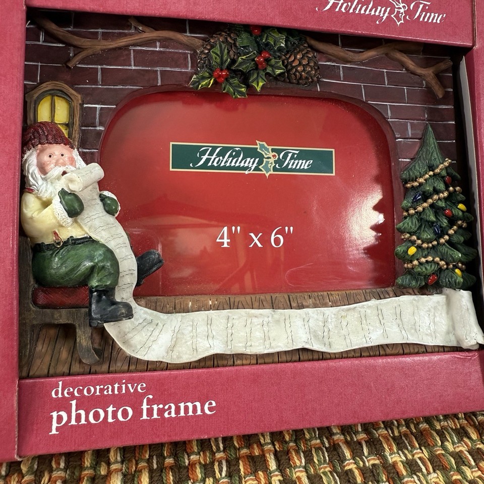 3D Christmas Decorative 4x6” Photo Frame Santa Checking His List New ...
