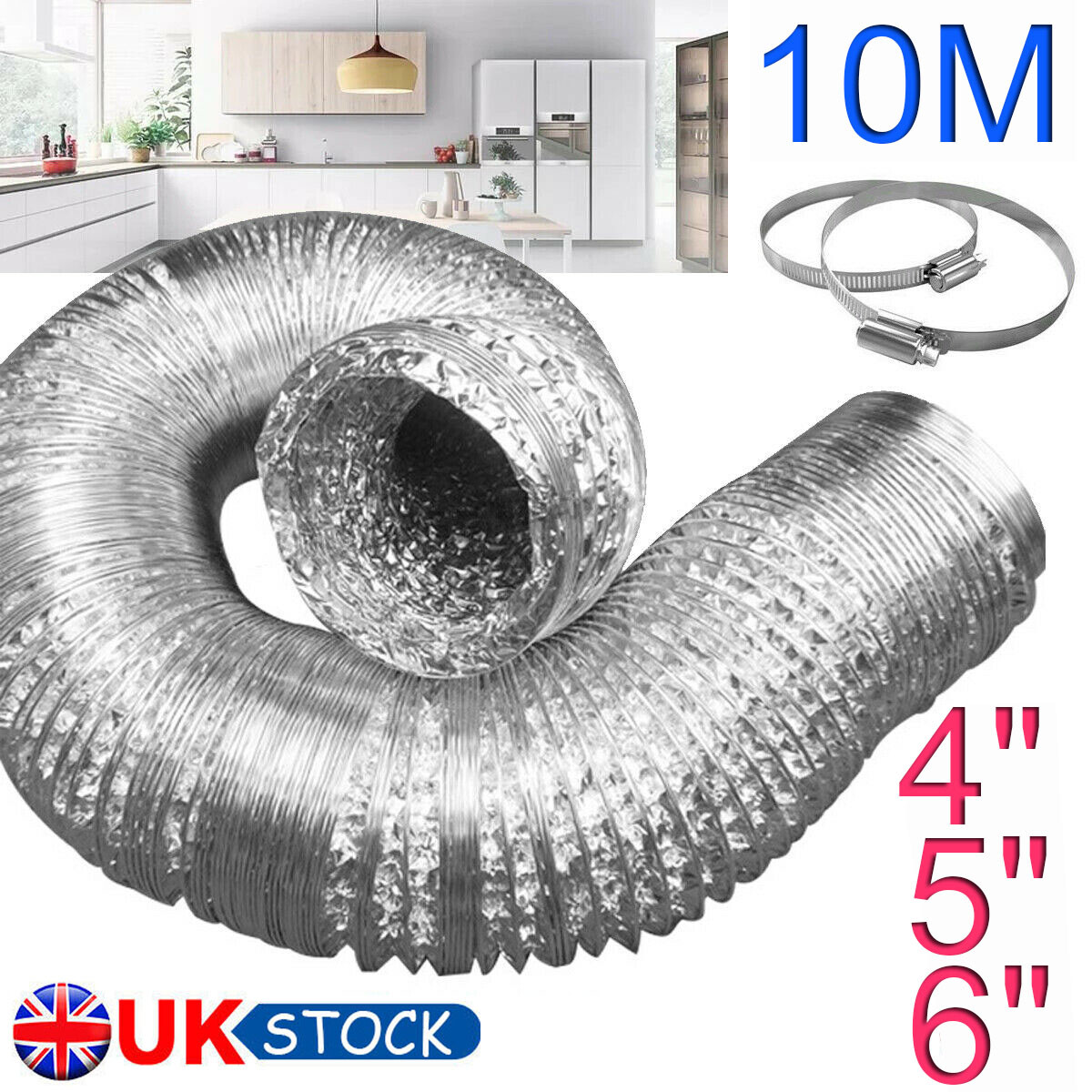4 Flexible Ventilation Duct Thermaflex M KC 4" X 25' Class I Insulated