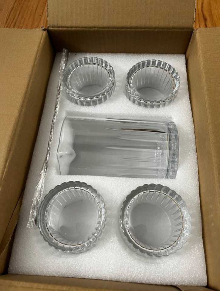 6pc Cocktail Mixing Glass Set 24oz Bar Mixing Pitcher w 4 Glasses ...