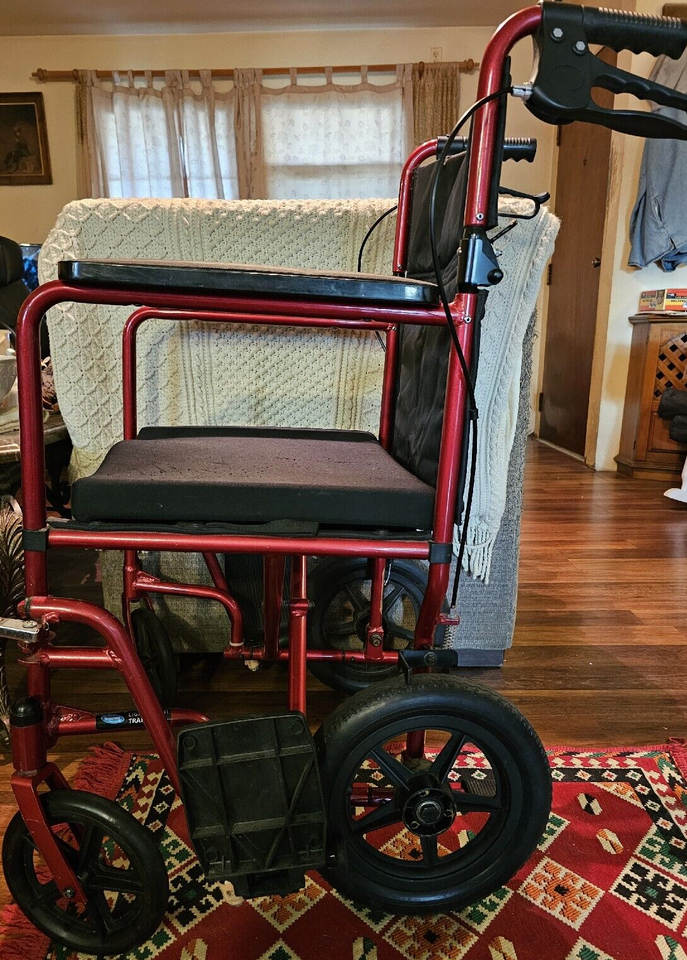 INVACARE LIGHTWEIGHT TRANSPORTER CHAIR WITH BRAKES AND CUSHION SEAT | eBay