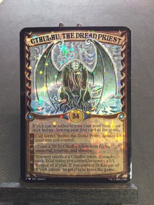 Lore tcg Holo Test Sample Pre-Kickstarter Card “Cthulu the Dread Priest ...