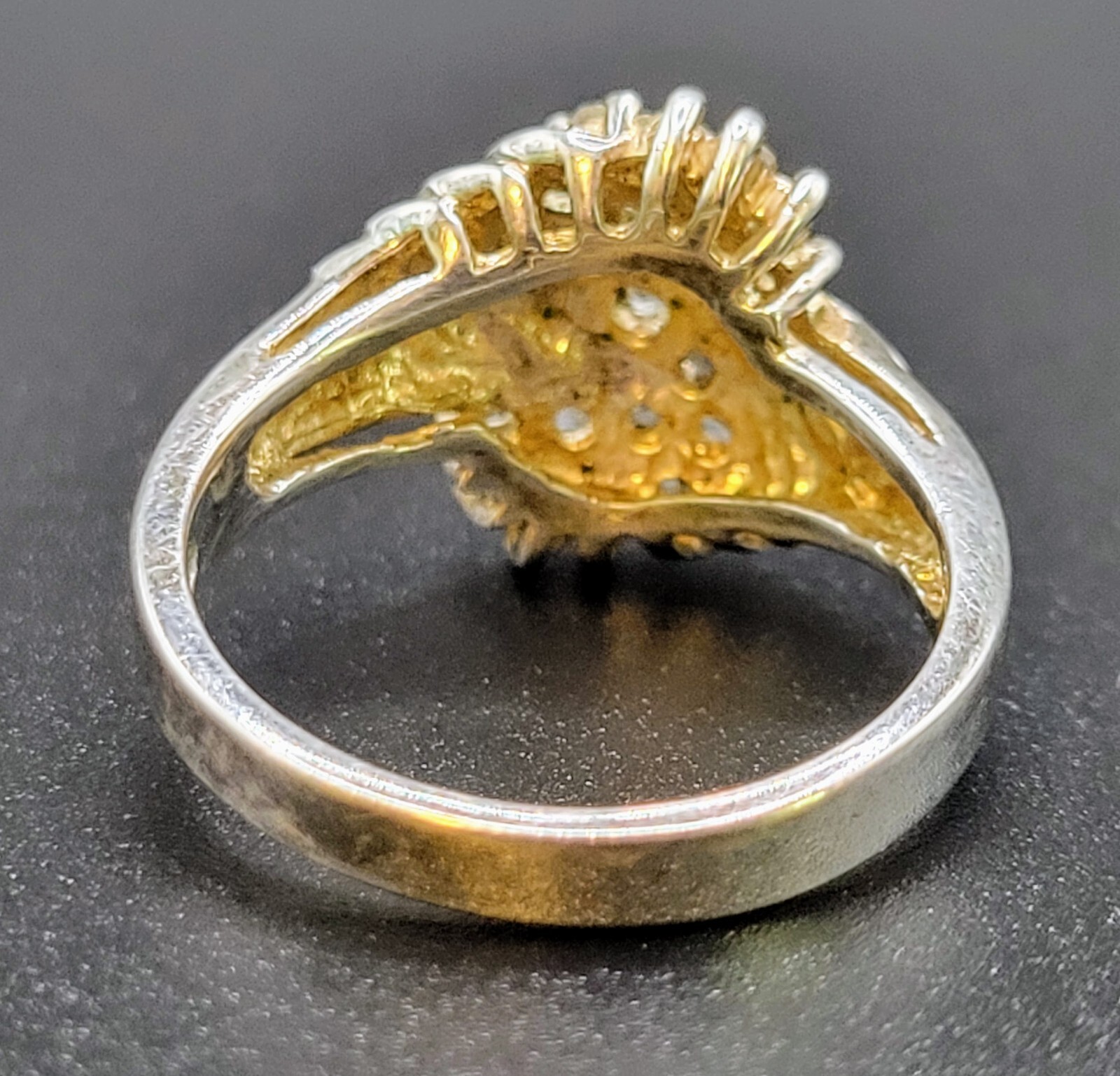 Vintage LIND Silver Plate SP Rhinestone Cluster Ring SIZE 8 Chic ...