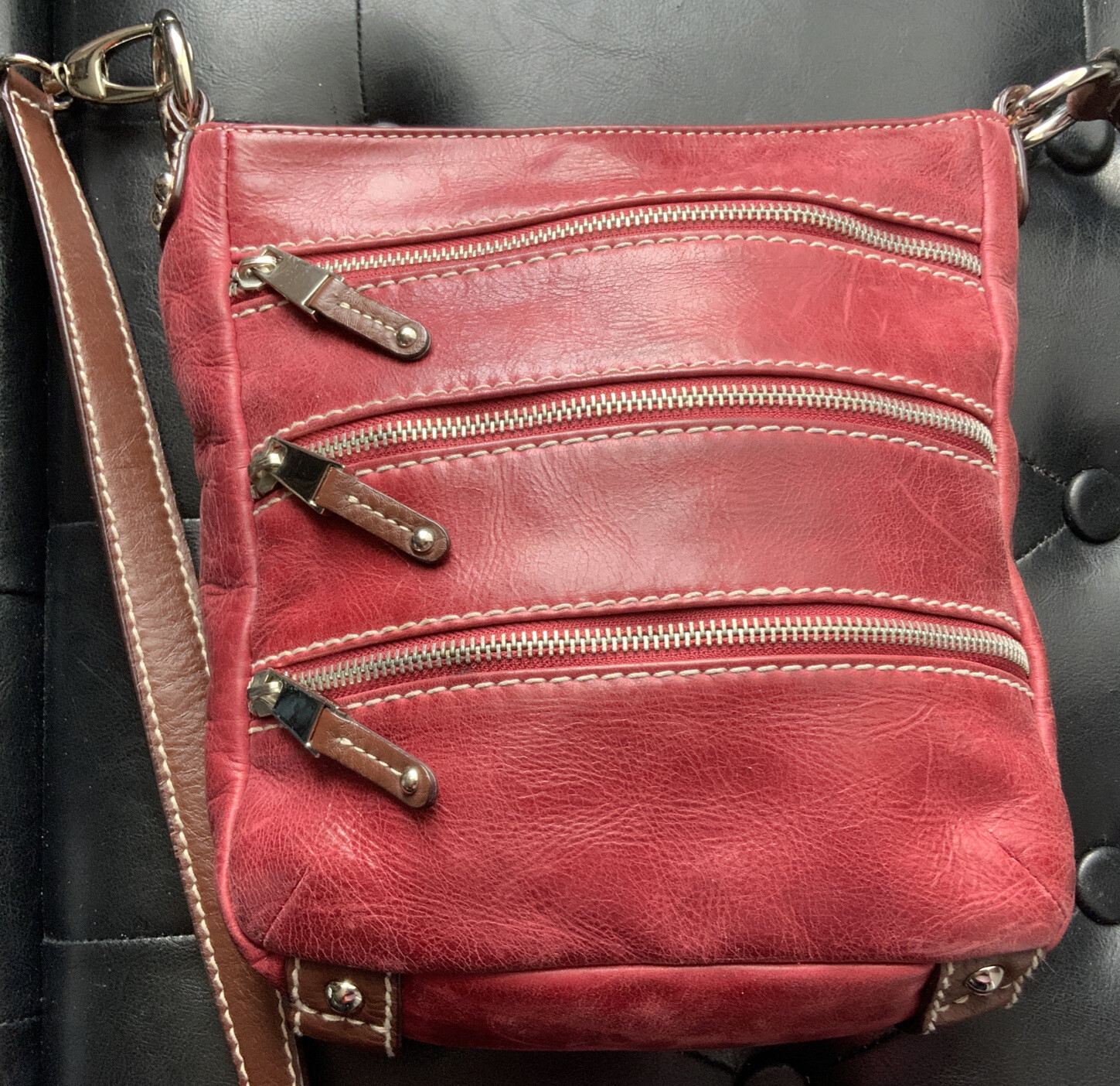 Clarks Burgundy Wine Red Leather Handbag | eBay