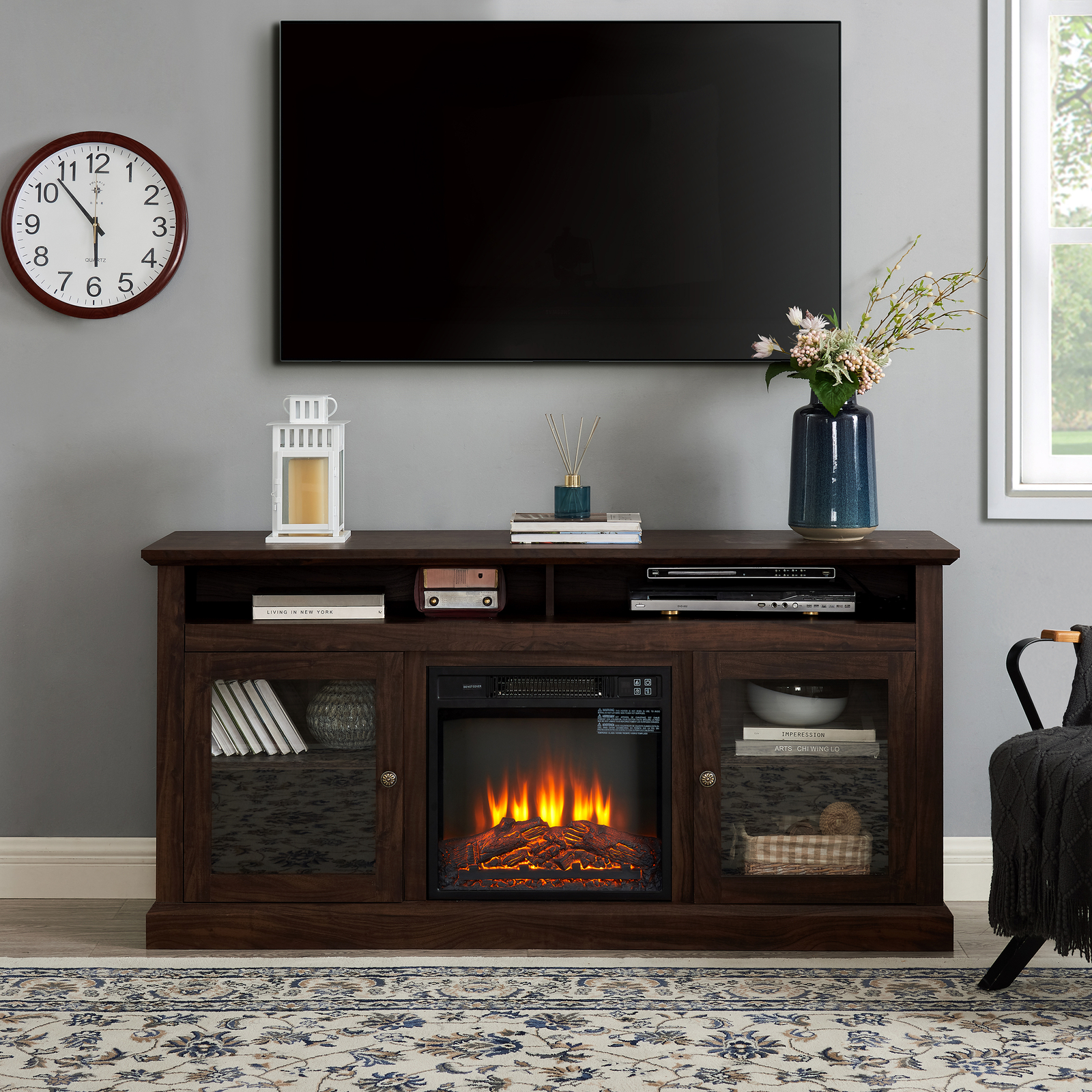 TV Stand for TVs Up to 65" American Traditional Media Console with 18 ...