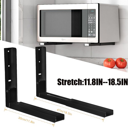 2X Stainless Steel Microwave Oven Wall Mount Bracket Foldable Stretch ...