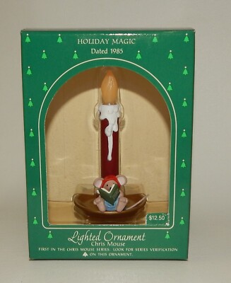 Vintage Hallmark Christmas Ornament Chris Mouse Lighted Candle 1st in ...