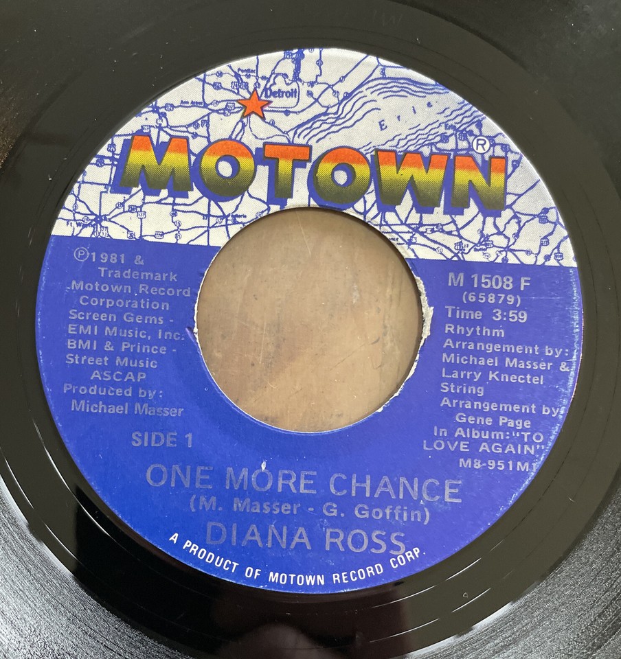 Diana Ross - One More Chance 7” US Press Soul / Motown Vinyl Record EX+ ...