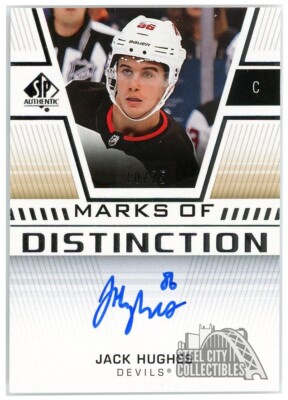 Jack Hughes 2019 SP Authentic Marks of Distinction Auto Rookie Card #MD ...