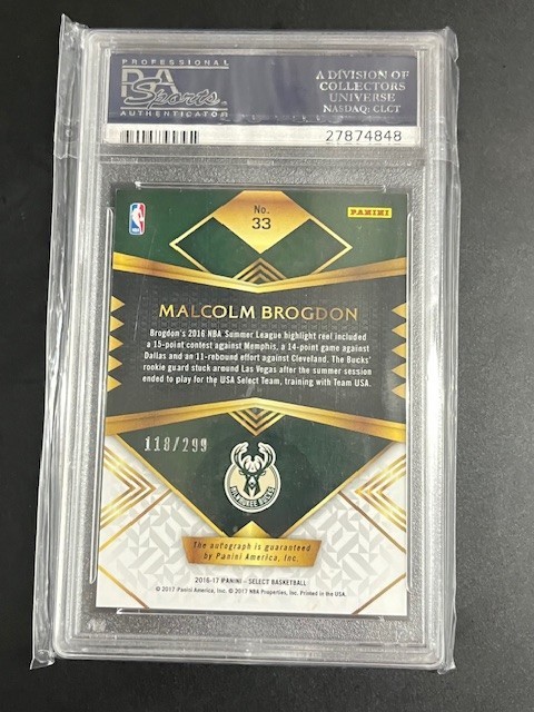 2017 PANINI NBA FINALS PRIVATE SIGNINGS MALCOLM BROGDON AUTOGRAPH 4/5 ...