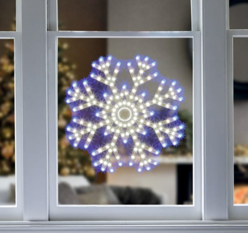 Snow Twinkle Flashing Christmas Window Light 176 LED Festive Display ...