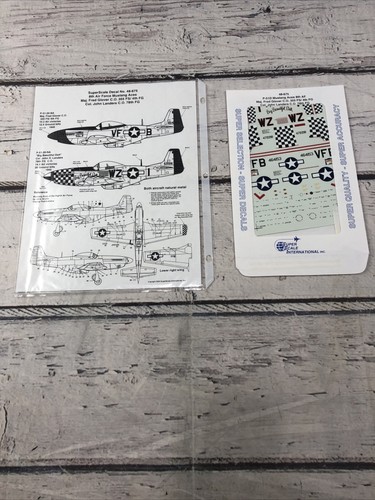 SUPER SCALE P-51 D MUSTANG ACES 8TH AF DECALS 48-675 MAJ. Fred Glover ...