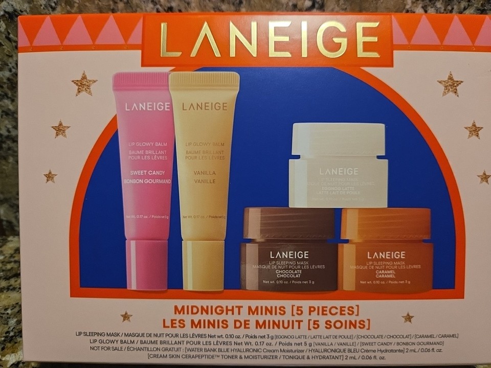 Laneige Midnight Minis Holiday Gift Set 5pc Lip Sleeping Masks & Lip ...