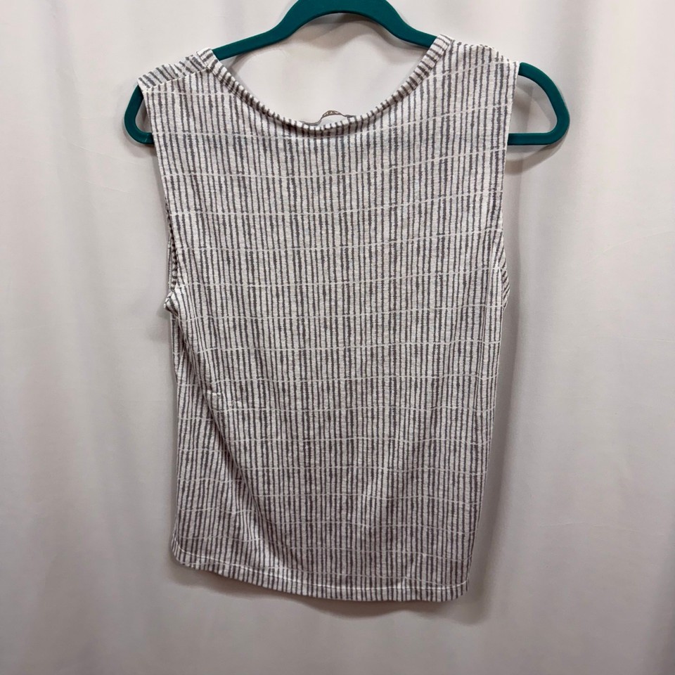 Athleta Modal Blend Blue White Scoop Neck Tank Top Blouse Small | eBay