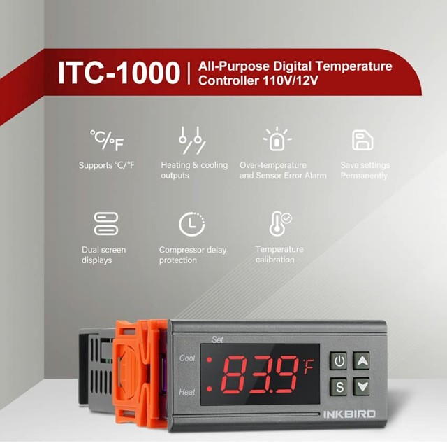 Inkbird ITC-1000F Digital Temperature Thermostat for sale online | eBay