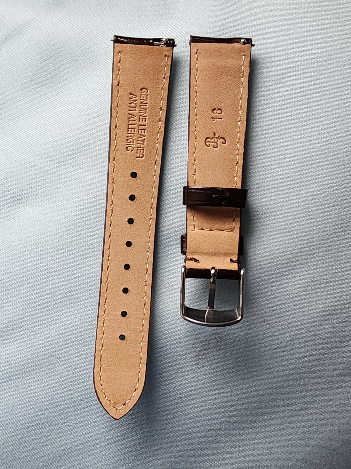 18mm Brown Patent Shiny Genuine Leather Interchangeable EZ-PIN Watch ...