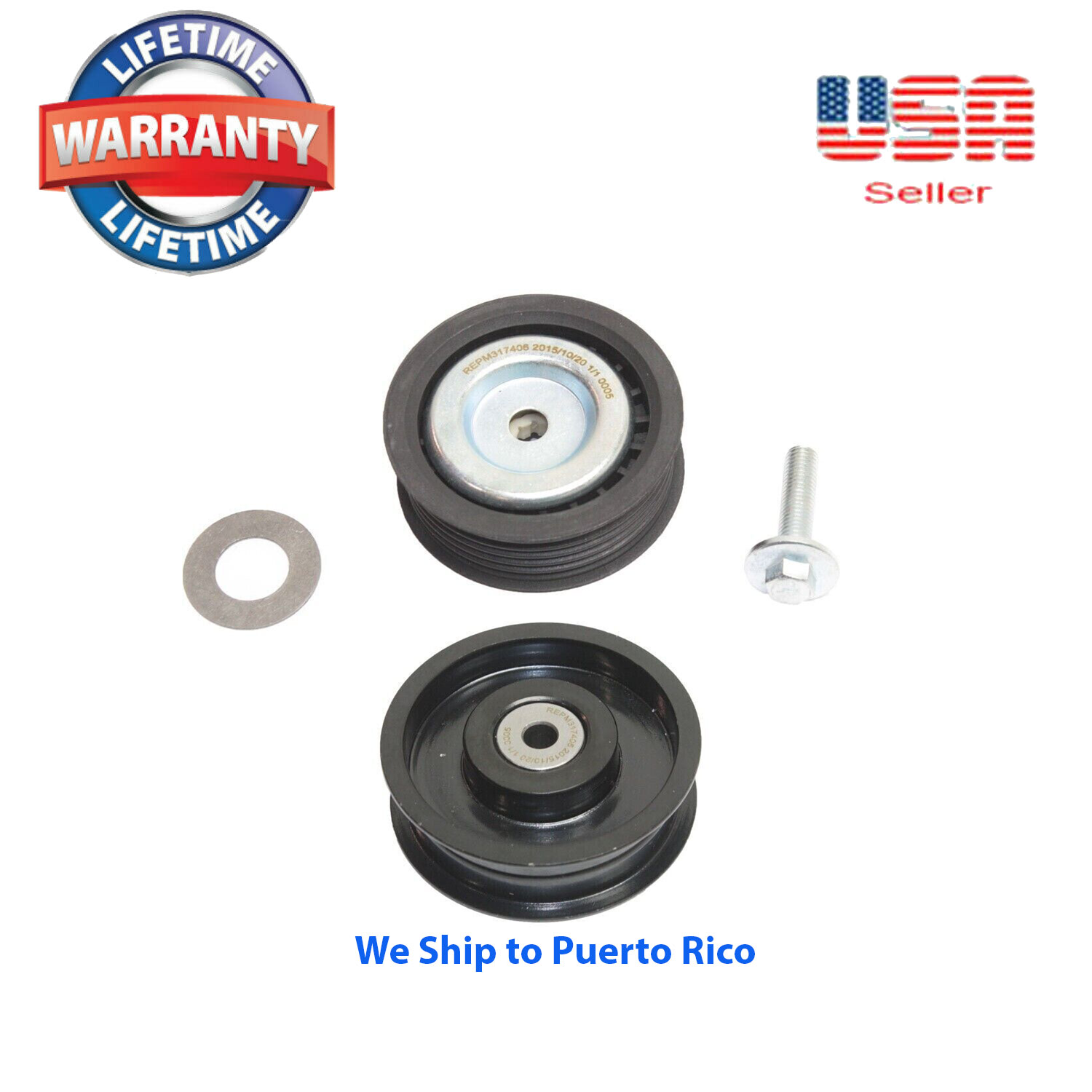 Set of 2 Pair Upper Accessory Belt Idler Pulleys for Mercedes C Class E ...