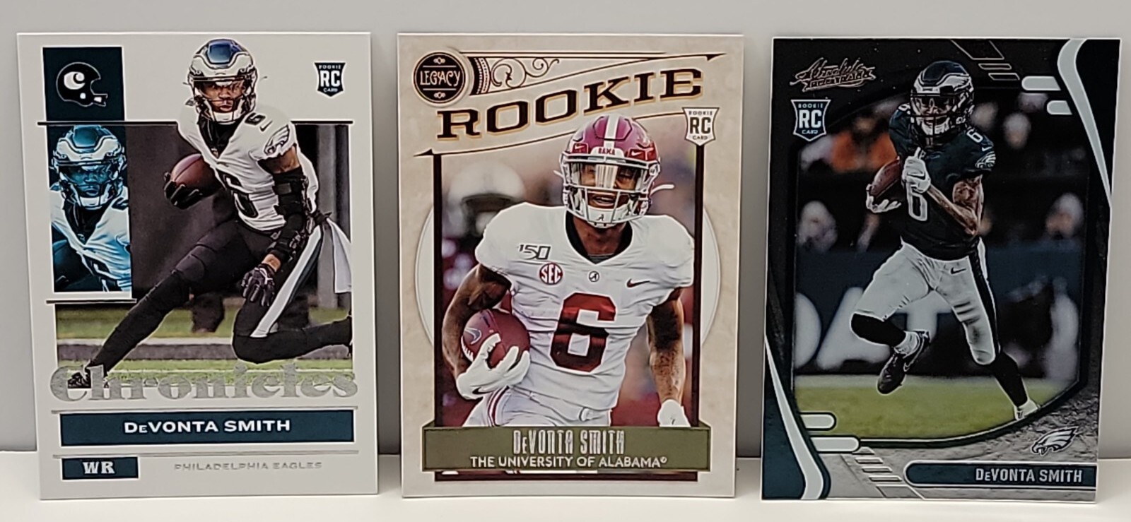 DEVONTA SMITH 2021 Panini Rookie Card Variations - 3 cards ...