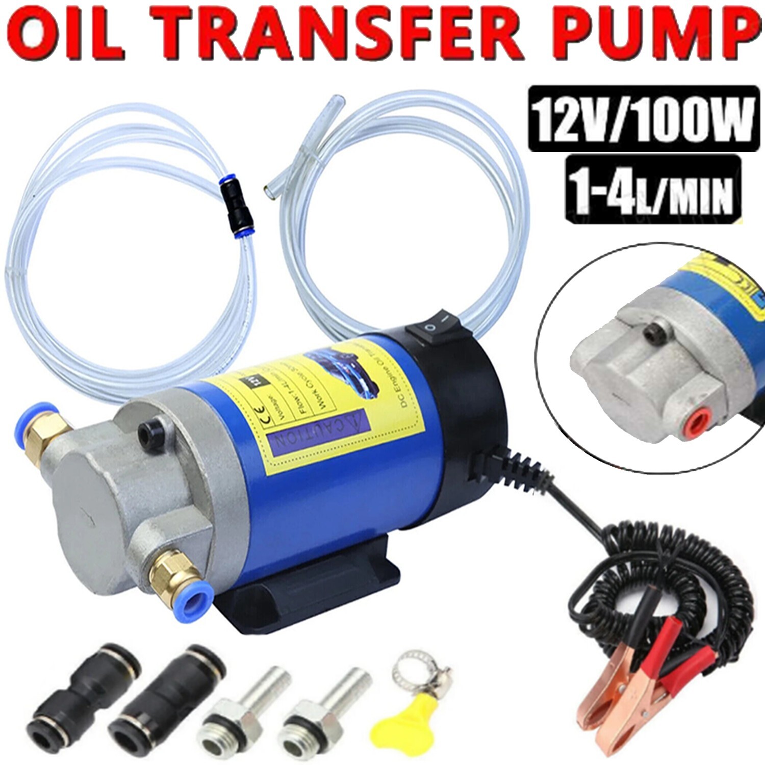 12V Electric Car Oil Extractor Pump For Transfer Fluid Engine Vacuum w ...