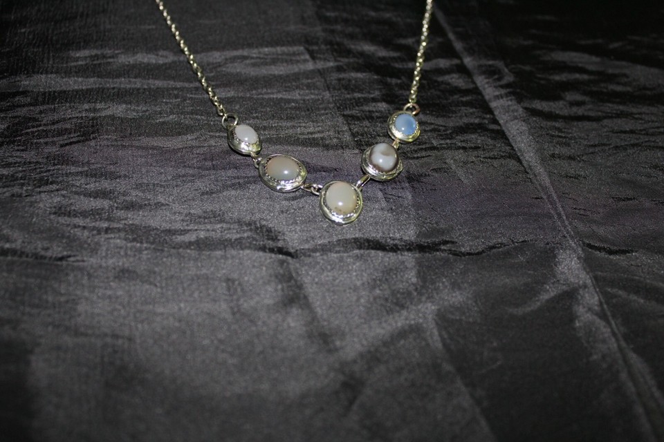 Ellensburg Blue 5 Stone 800 Silver Necklace 20" Inch Long | eBay