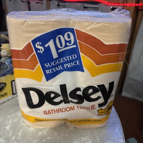2 Vintage 80s Peach Orange Colored TOILET PAPER NOS Delsey Package of 4 ...