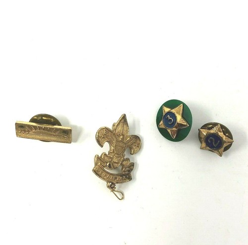 Boy Scout Pins Set of 4 Arrow of Light Pin Two Three Year Service Star ...