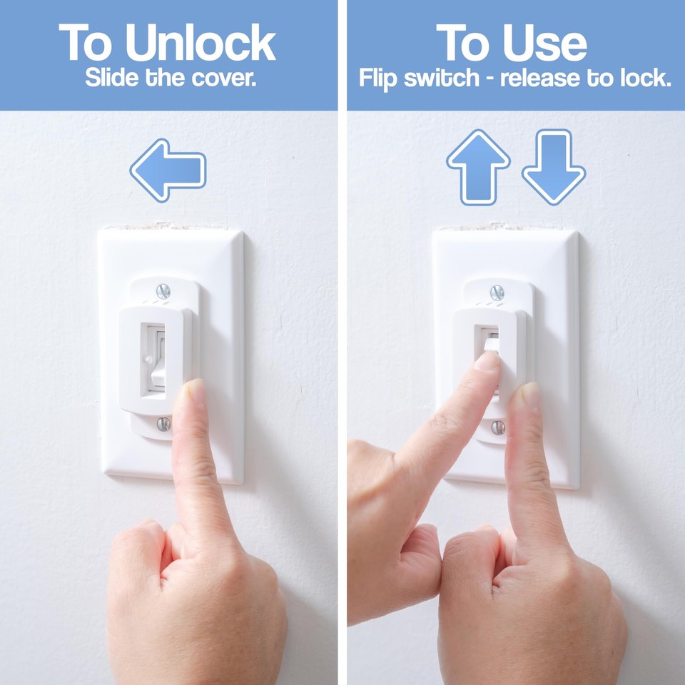 Light Switch Cover Guard (6 Pack, Toggle Style) – Childproof Light ...