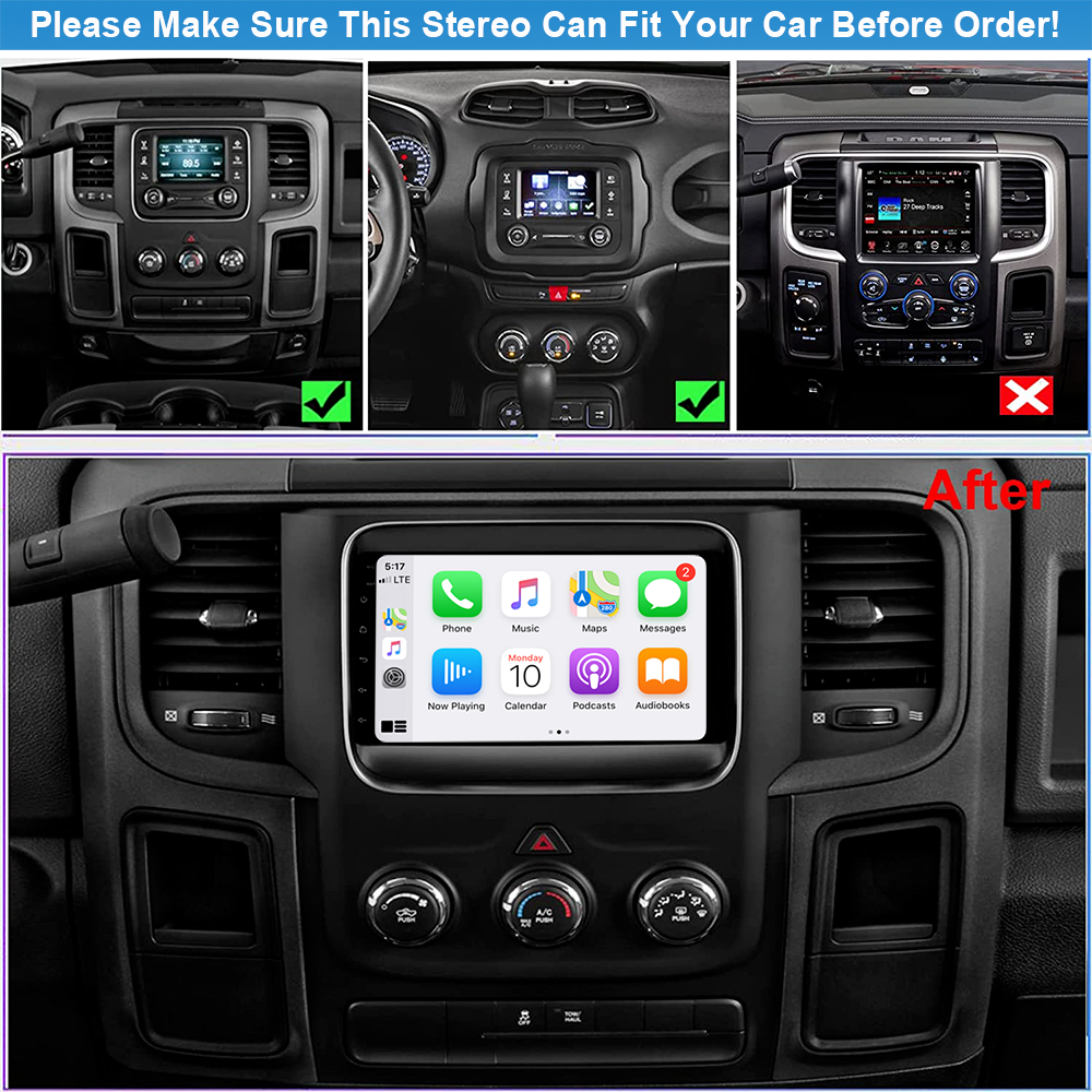 For 2022 Dodge Ram 1500 2023 Ram 2500 Android 13 Carplay Car Stereo ...