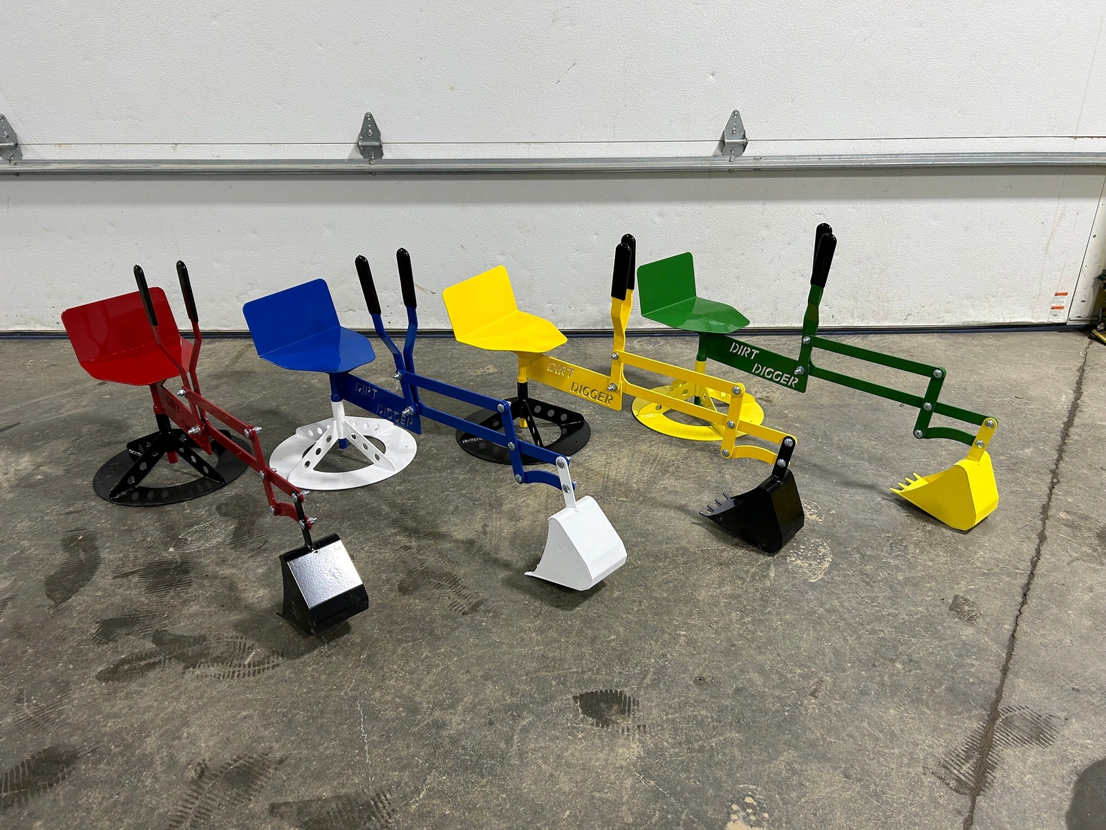 Heavy Duty Dirt Digger Excavator - Sandbox Ride-On Toy Backhoe - Amish ...